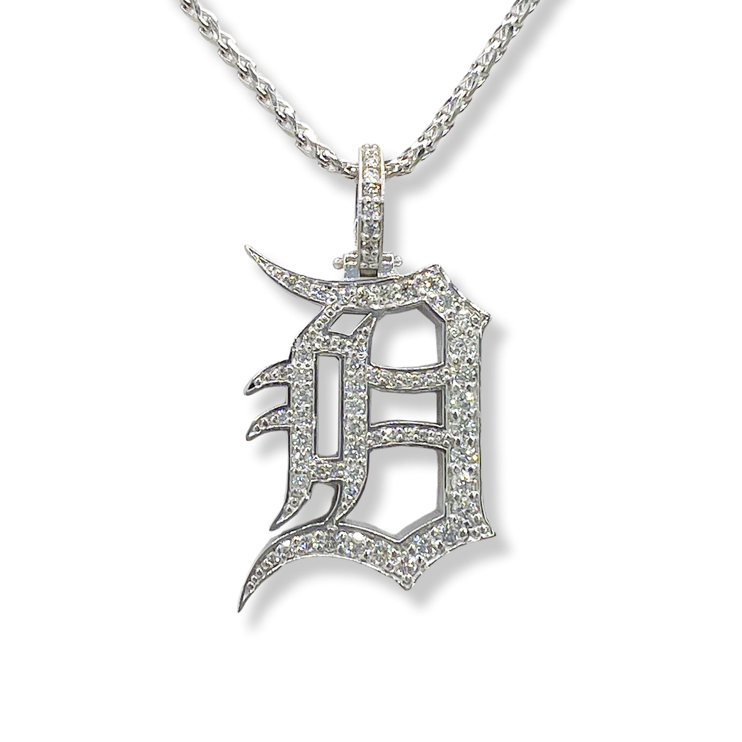 Diamond Detroit D Pendant - White Gold – Krome Jewelers Kamal